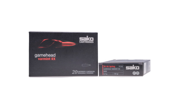 Sako Ammunition, .30-06 SPR, HPBT Gamehead 130 gr, Varmint [20]