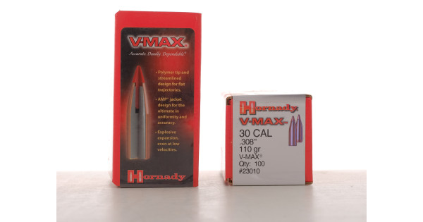 Hornady 30 Cal .308, 110 gr, VMAX, Bullets [100]
