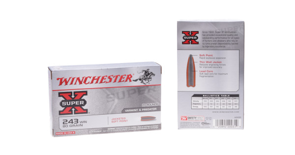 Winchester Ammunition, .243 Winchester, 80 gr, JSP [20]