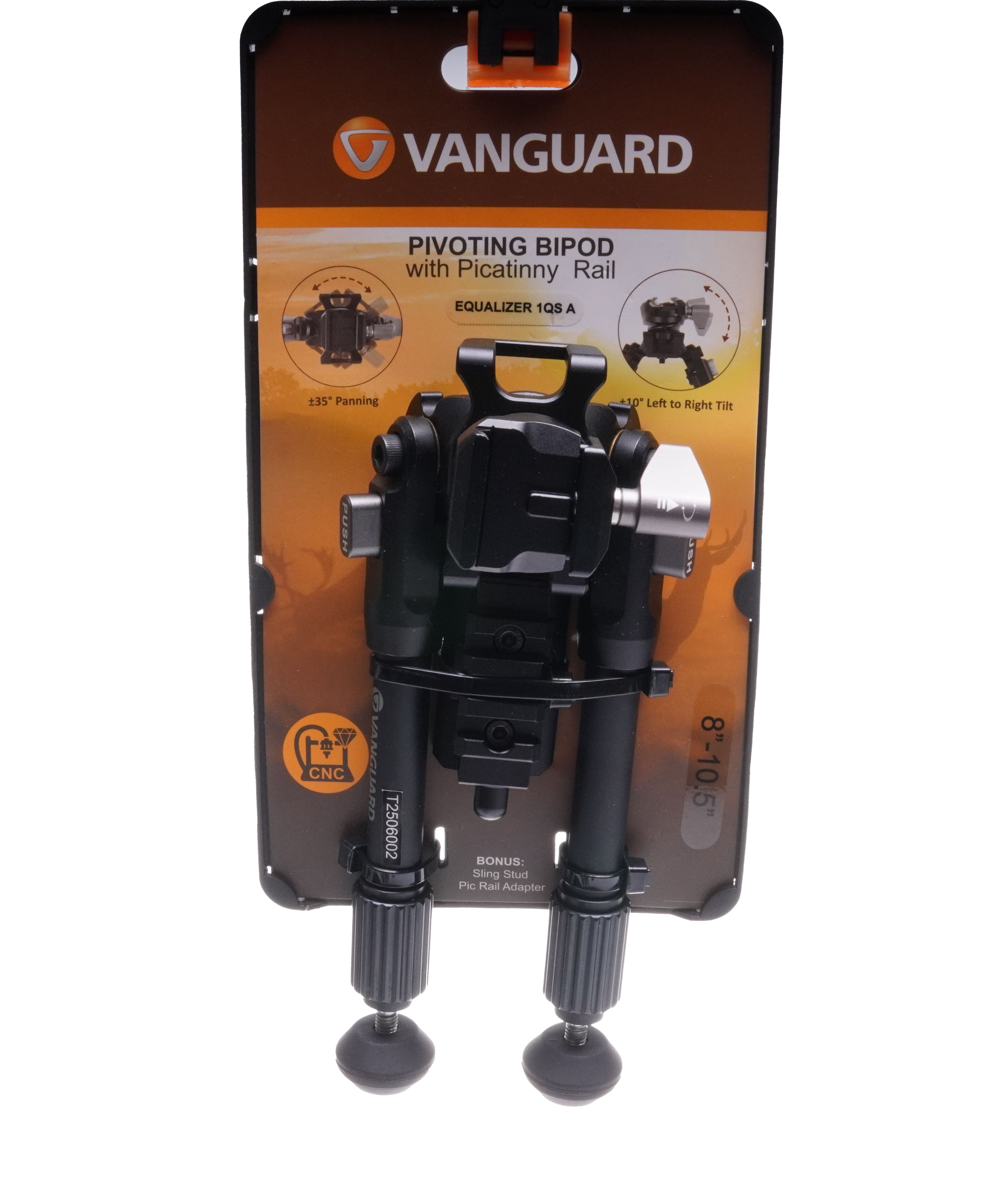 Vanguard Equalizer 1QSA Aluminium Bipod Bipod with Picatinny Rail, 20-26cm