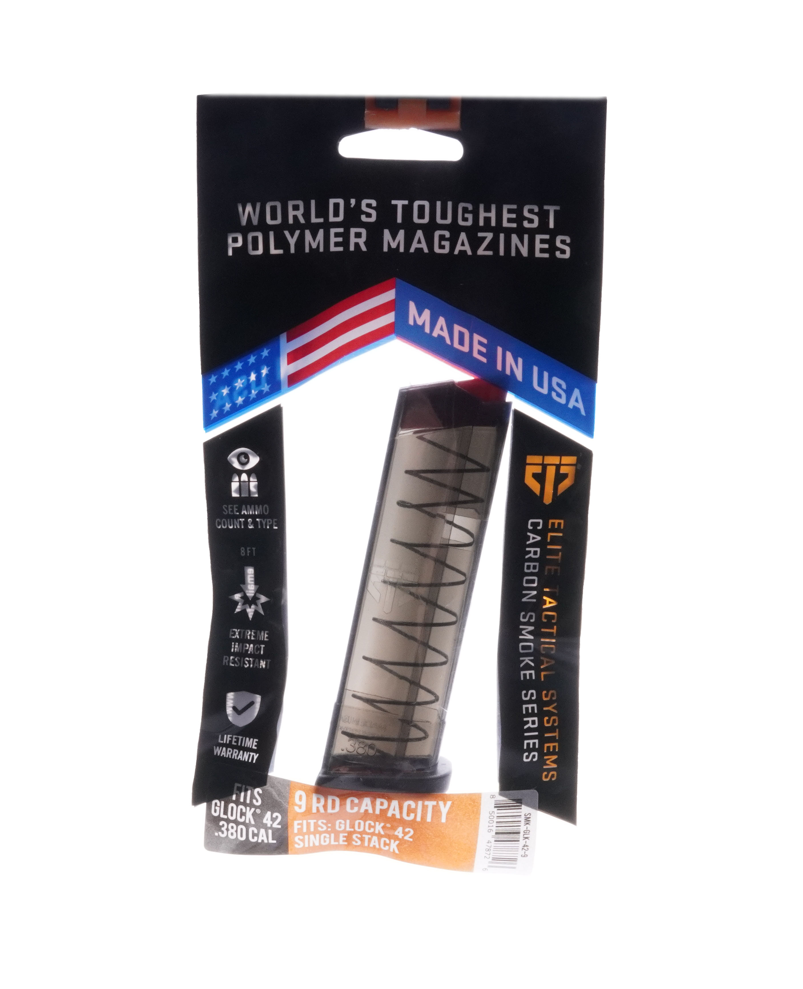 ETS .380 fits Glock 42, 9 Round Magazine